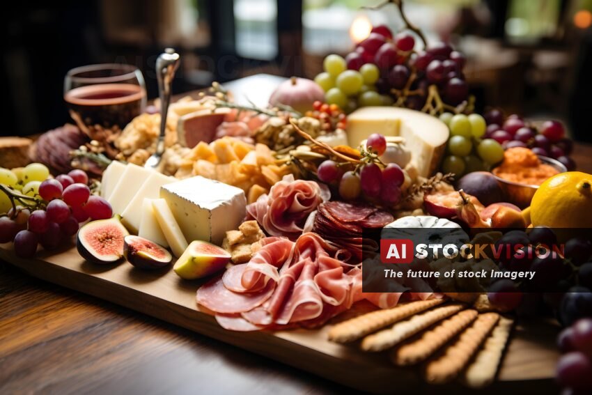 Artisanal Delights: Gourmet Cheeses, Cured Meats & Accompaniments on a ...