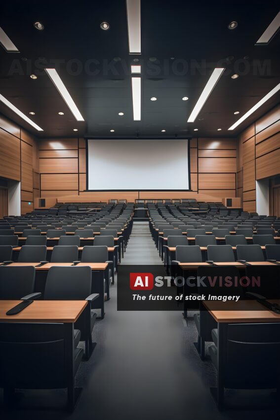 Tech-Ready Haven: Futuristic lecture hall equipped with cutting-edge AV ...